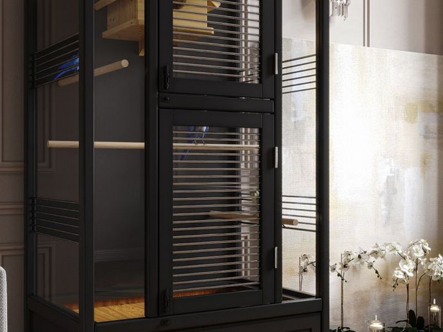 Клетка-витрина для попугаев, птиц "Афина"