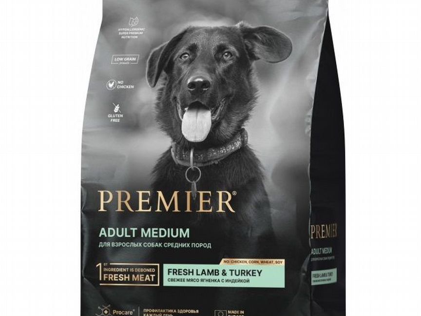 Premier Adult Medium Ягненок с Индейкой для взросл