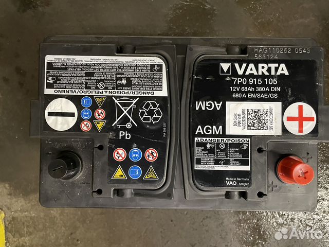 Аккумулятор agm 68 vag varta купить в Москве Varta 7p0915105 | Авито
