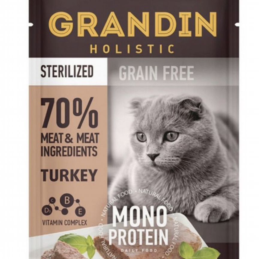 Grandin влажный корм Индейка в желе 13 шт