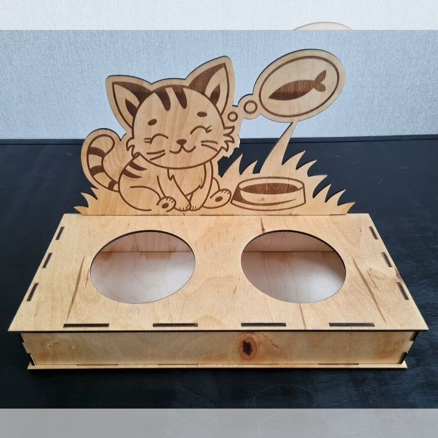 Подставка для мисок кошки