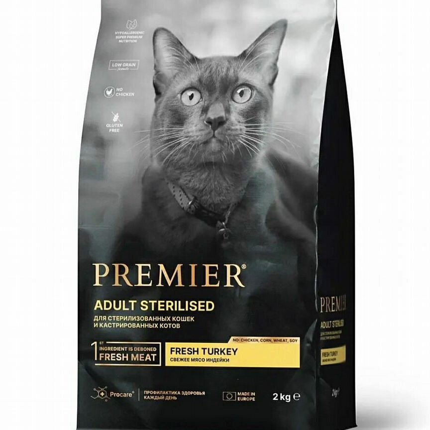 Premier steriliset сухой корм для кошек с индейкой