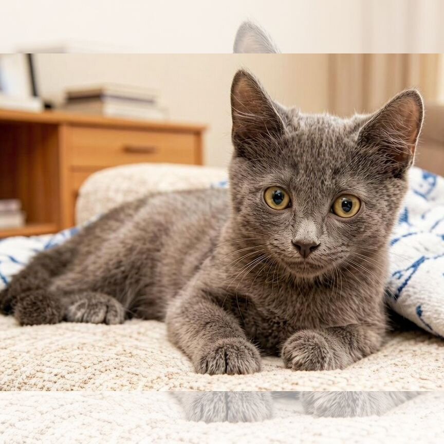 Русский голубой котёнок