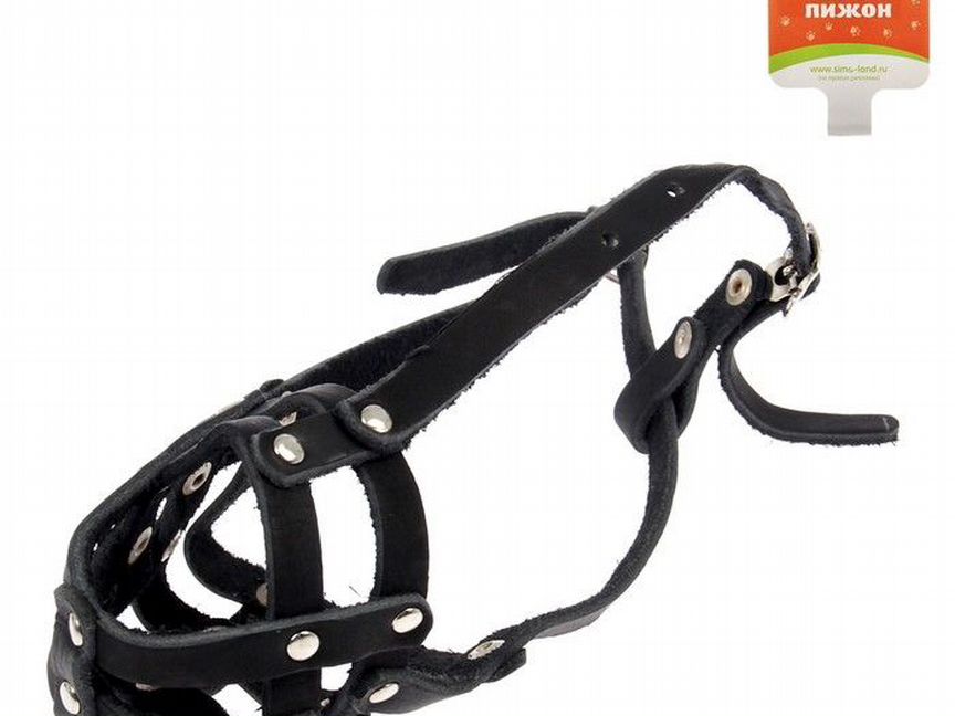 Намордник кожаный сетчатый с перемычкой - 1613476