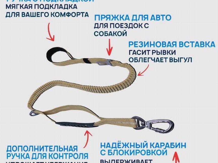 Антирывковый поводок для собак
