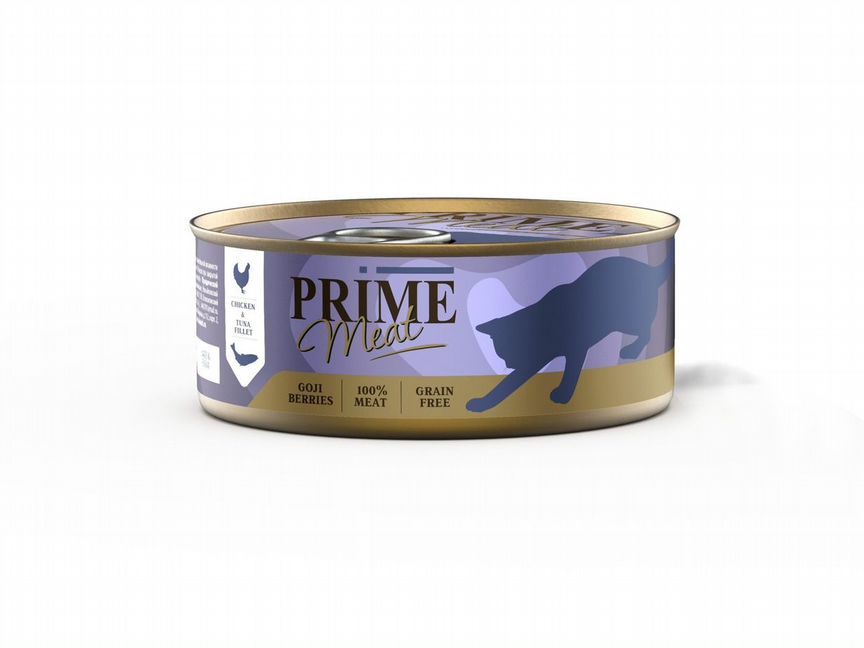 Prime консервы для кошек курица с тунцом, филе в ж