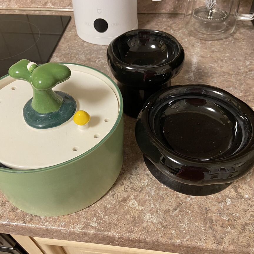 Лоток и миски для кошечки