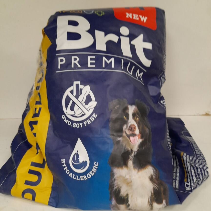 Корм сухой для собак Brit premium Dog Adult Medium, с индейкой и телятиной,10кг