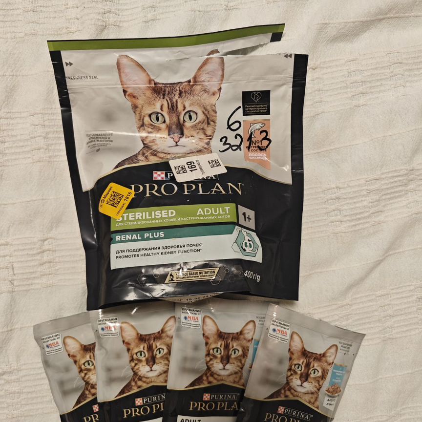 ProPlan влажный для кошек 4шт сухой