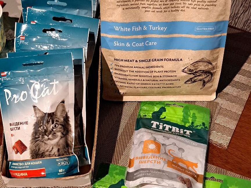 Корм для кошек Grandorf,лакомства tit bit, pro cat