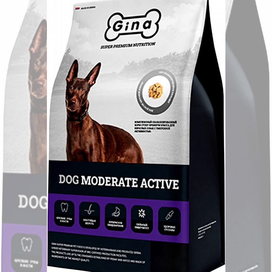 Gina Dog Moderate Active сухой корм 18 кг