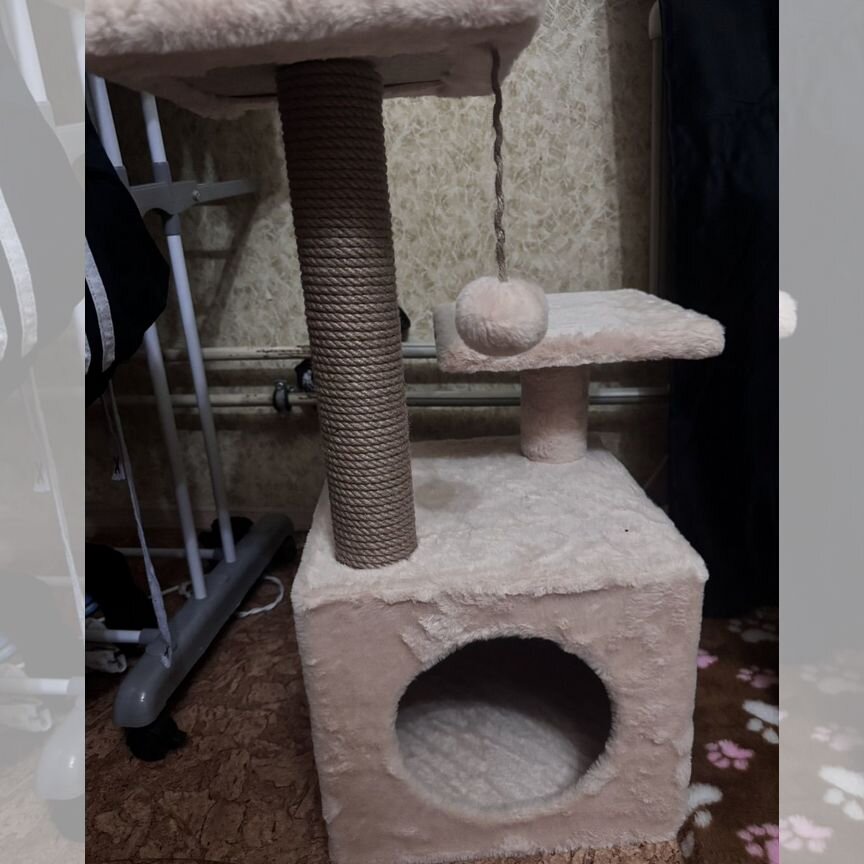 Когтеточка и домик для кошки бу