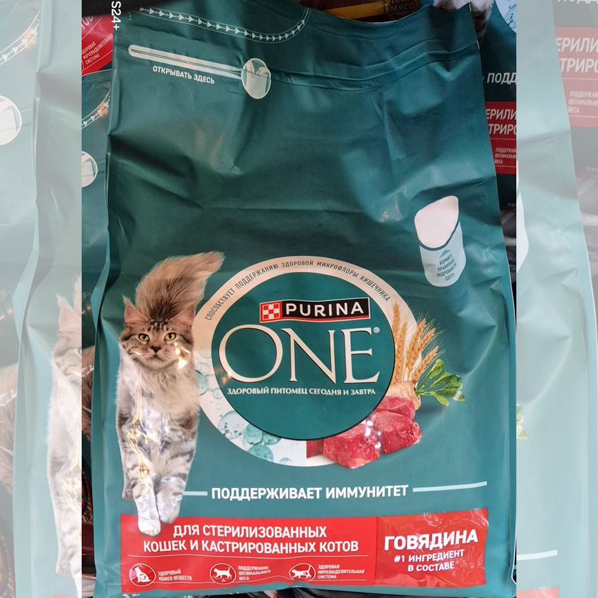 Purina one сухой для кошек и котов, 3 кг. бронь