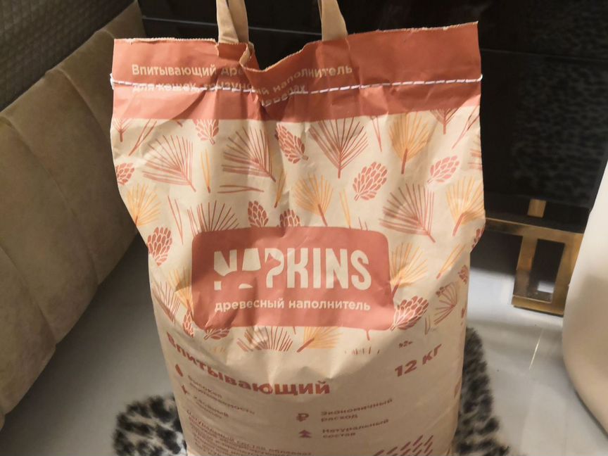 Наполнитель древесный Napkins, 12 кг, когтеточка