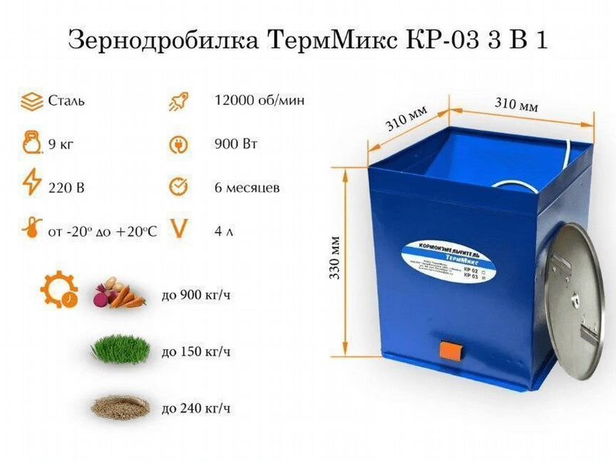 Зернодробилки в ассортименте