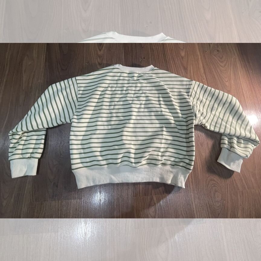 Флисовая кофта женская в зеленую полоску 44-46