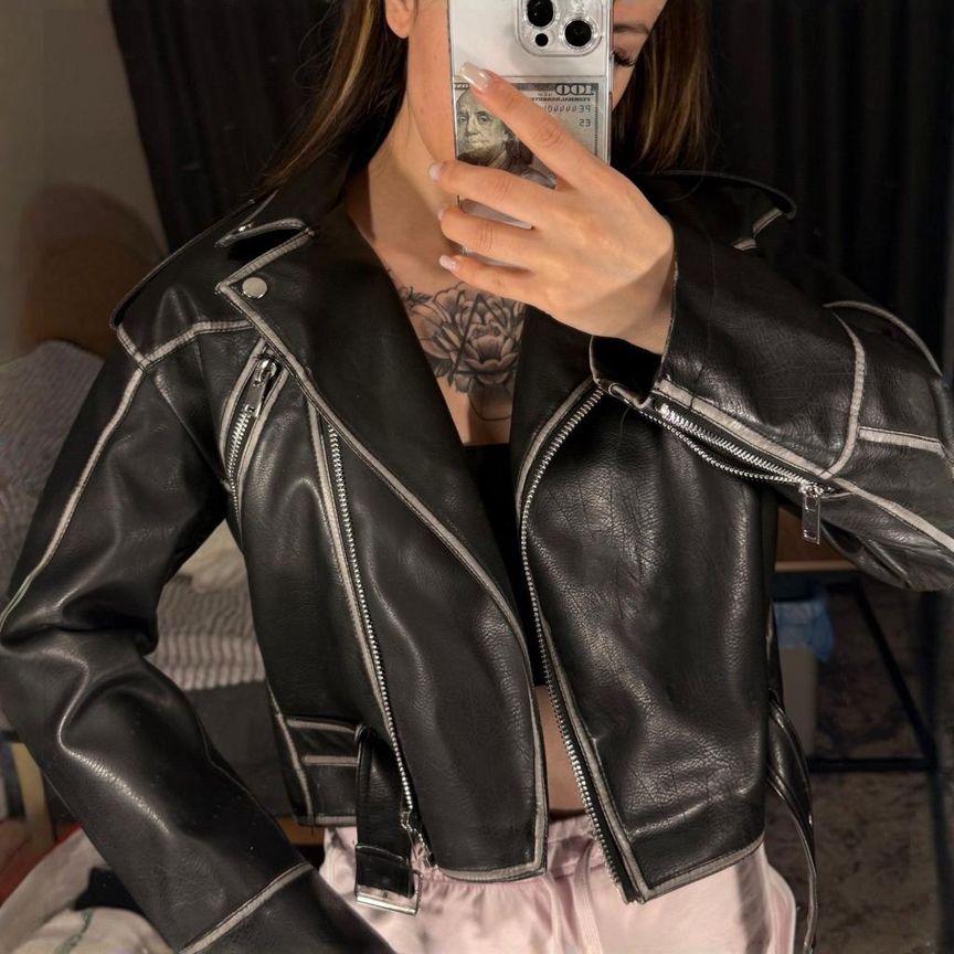 Кожаная куртка винтаж косуха