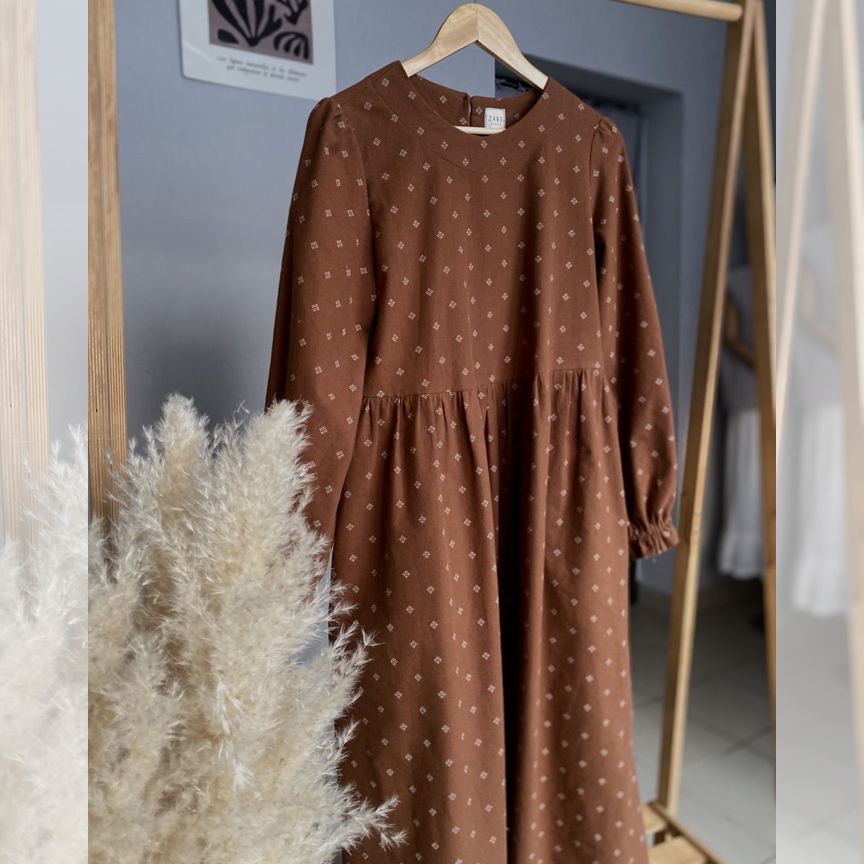 Платье бохо теплое из фланели